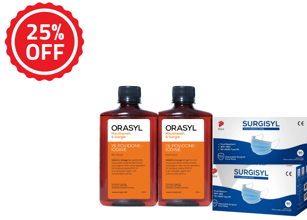 New Set Orasyl x Surgisyl - 2 Bottles 250ml Orasyl Orange with 2 boxes ...